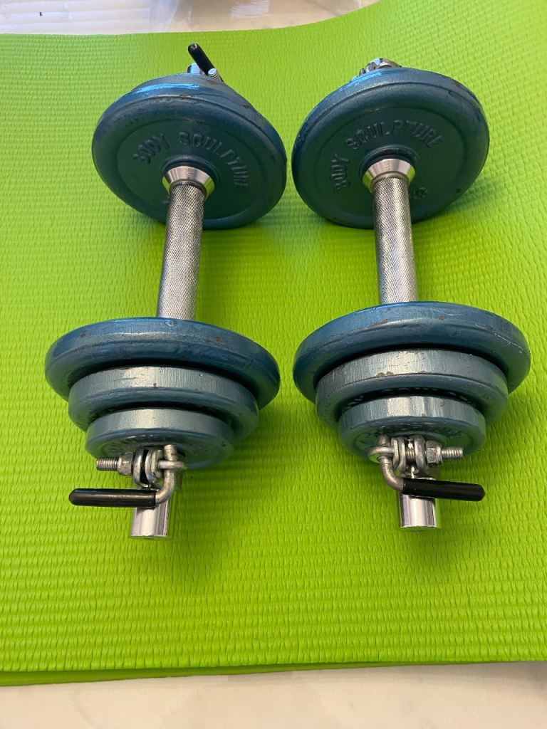 50 kg cast iron weights set + extras | in Largs, North Ayrshire | Gumtree