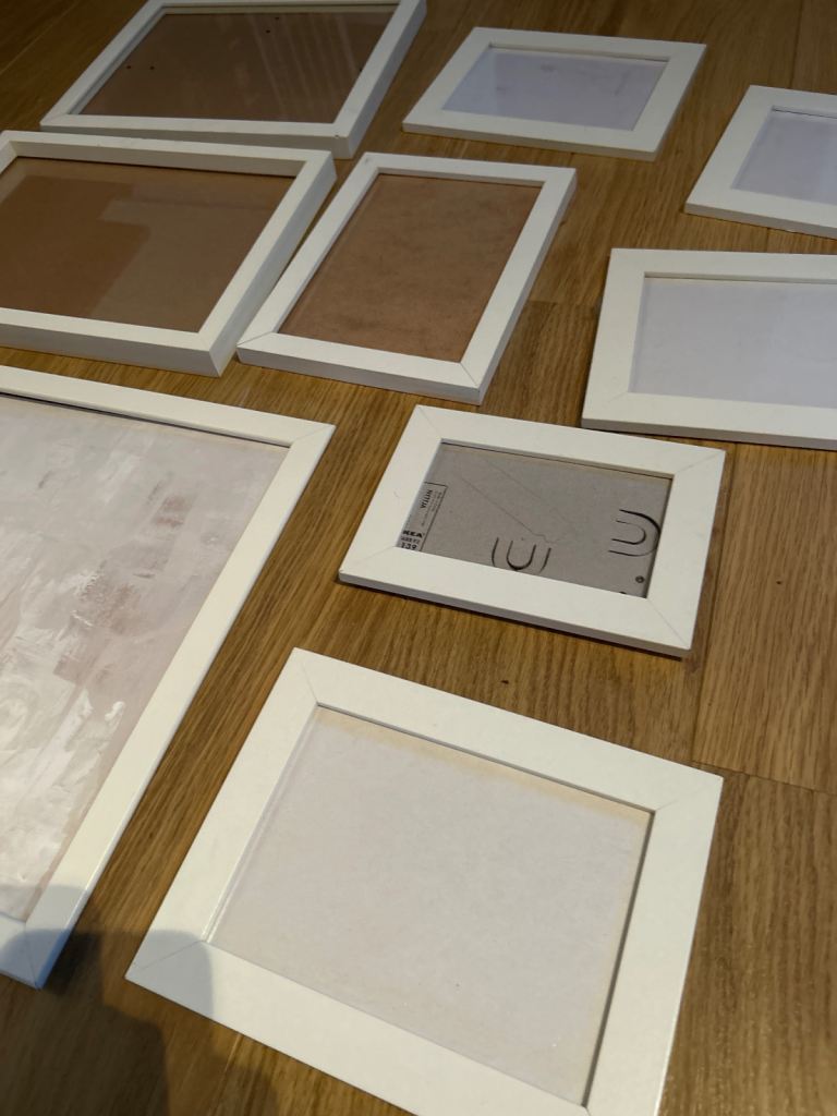 Job Lot White Wooden Photo Frames – Mixed Sizes, £5.00 for Sale