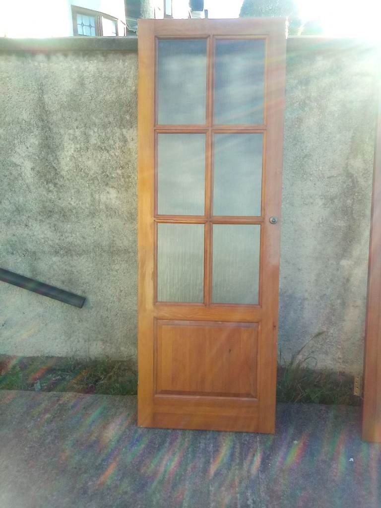 Good Condition Wooden Internal Door with Frosted Glass Panels | in ...