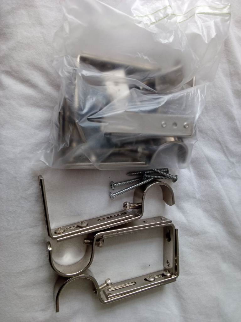 Three Satin Silver Curtain Poles | in Shaw, Manchester | Gumtree