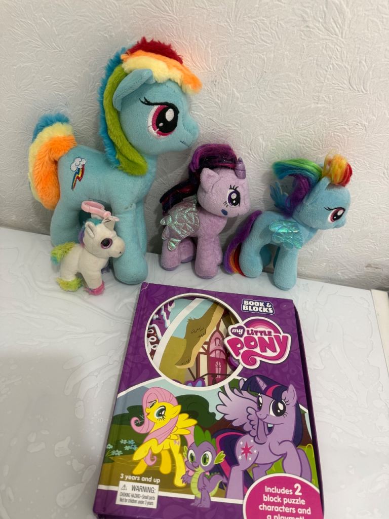 My Little Pony Plush Toys and Activity Book Bundle, £5.00 for Sale
