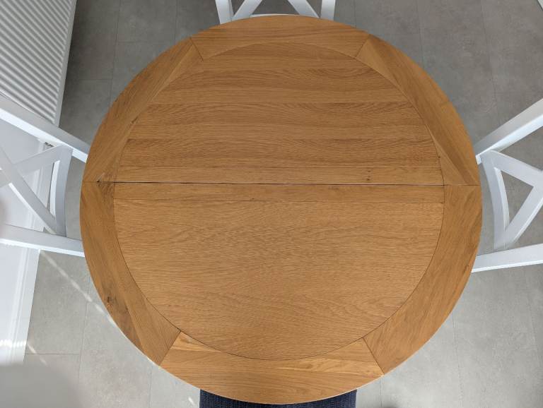 Wadebridge oak extendable dining table and chairs , £220.00 for Sale