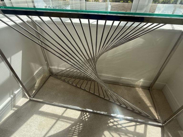 Chrome & Glass Console Table - Modern design - Excellent condition ...