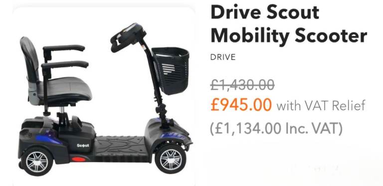Mobility Scooter - As New - Drive Scout - 4mph - Fits In Car Boot ...