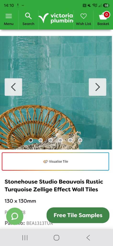 Stonehouse Studio Beauvais Rustic Turquoise Zellige Effect Wall Tiles ...