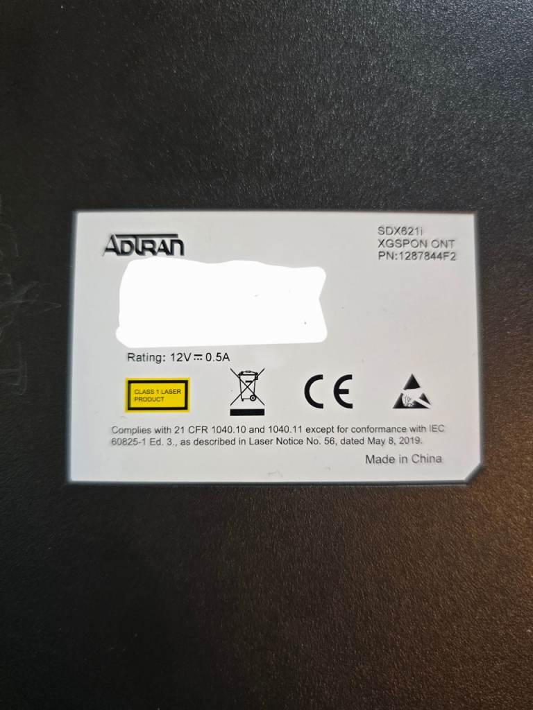 ADTRAN SDX 621 XGS-PON ONT 10Gbps Ethernet Optical Network Terminal ONT ...