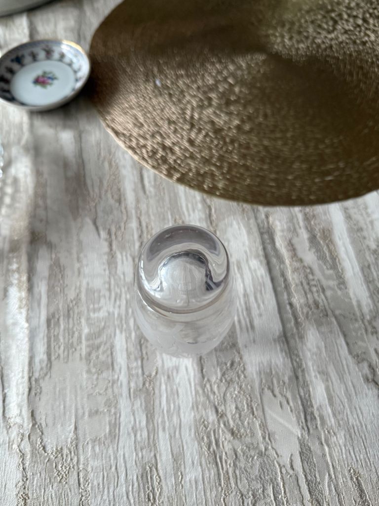 Stuart crystal glass vase with an etched floral design. | in ...