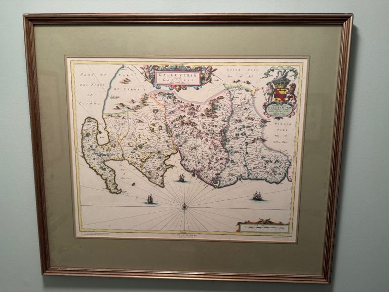 Framed Fine Art Print of Old Map of Galloway Scotland 1654 by Johan ...