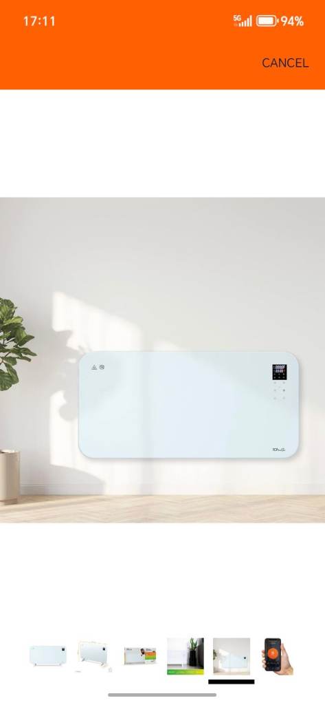 TCP Smart Glass Panel Heater White | in South Ockendon, Essex | Gumtree