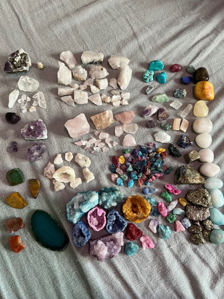 Large collection of rocks/gems read description for specific names and ...