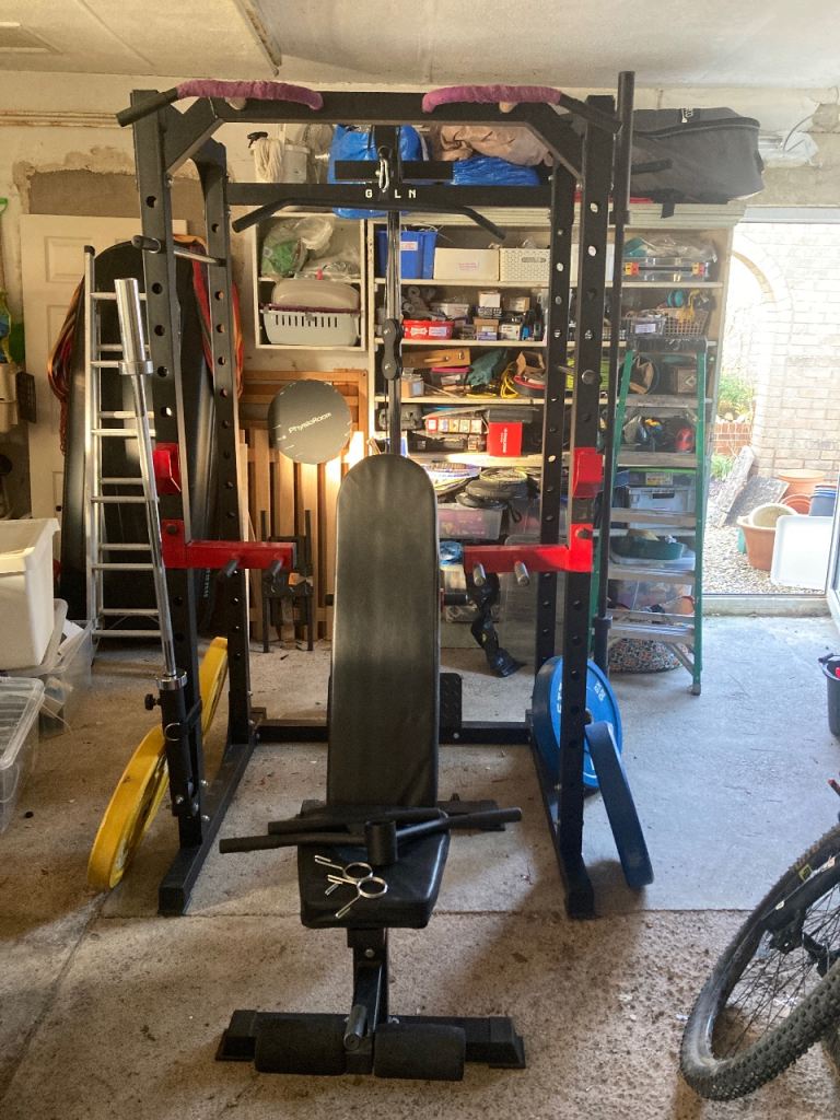 Power rack and cable system,squat cage, weights, pull up bar, bench ...