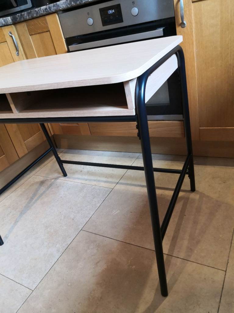 Compact Wooden Desk with Metal Legs – Excellent Condition | in Belper ...