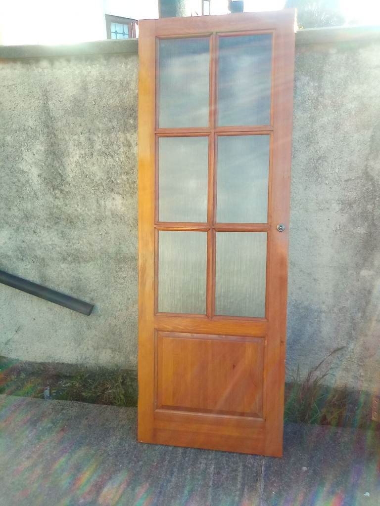 Good Condition Wooden Internal Door with Frosted Glass Panels | in ...
