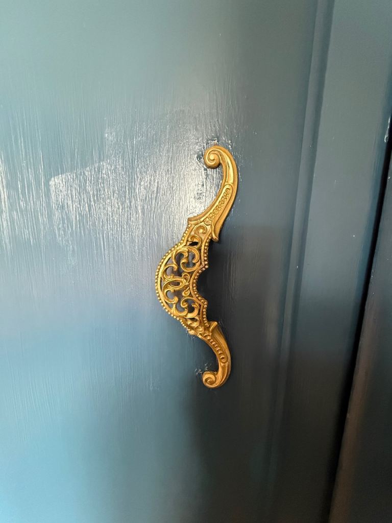 Give away! Blue Wooden Wardrobe with Ornate Gold Handles - Fair ...