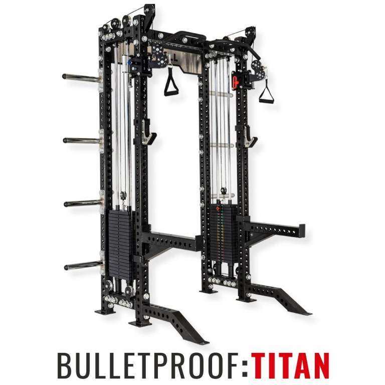 Titan Multigym - Half Squat Rack Cable Crossover Gym Weights Multi ...