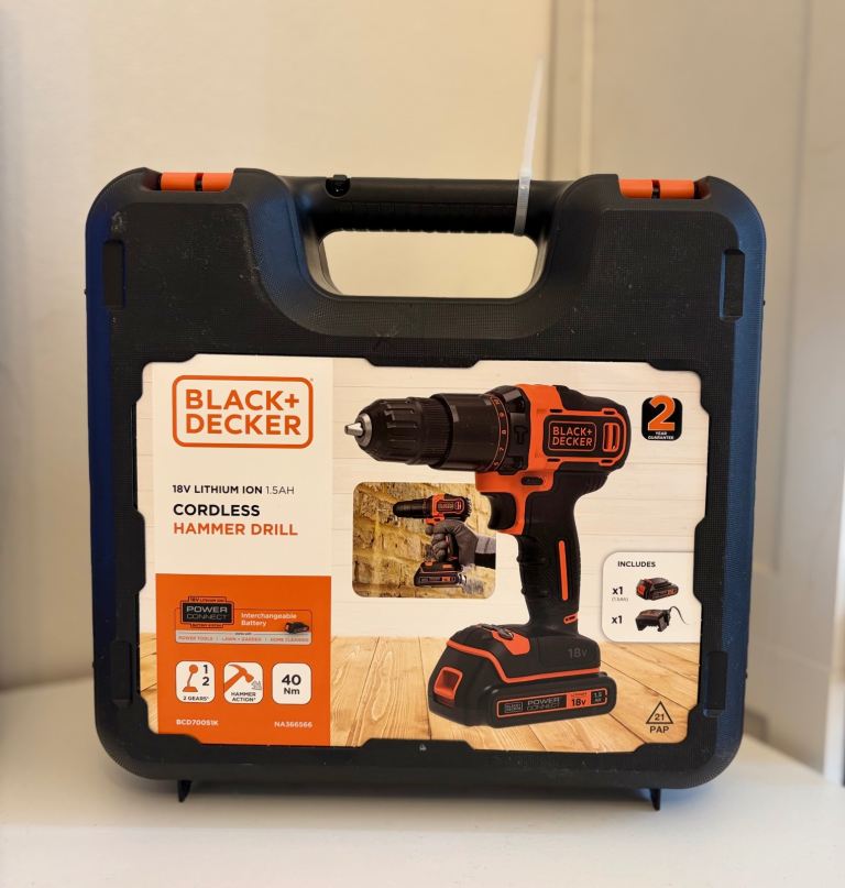BLACK+DECKER 18V Cordless Hammer Drill Kit - New | in Bonnybridge ...