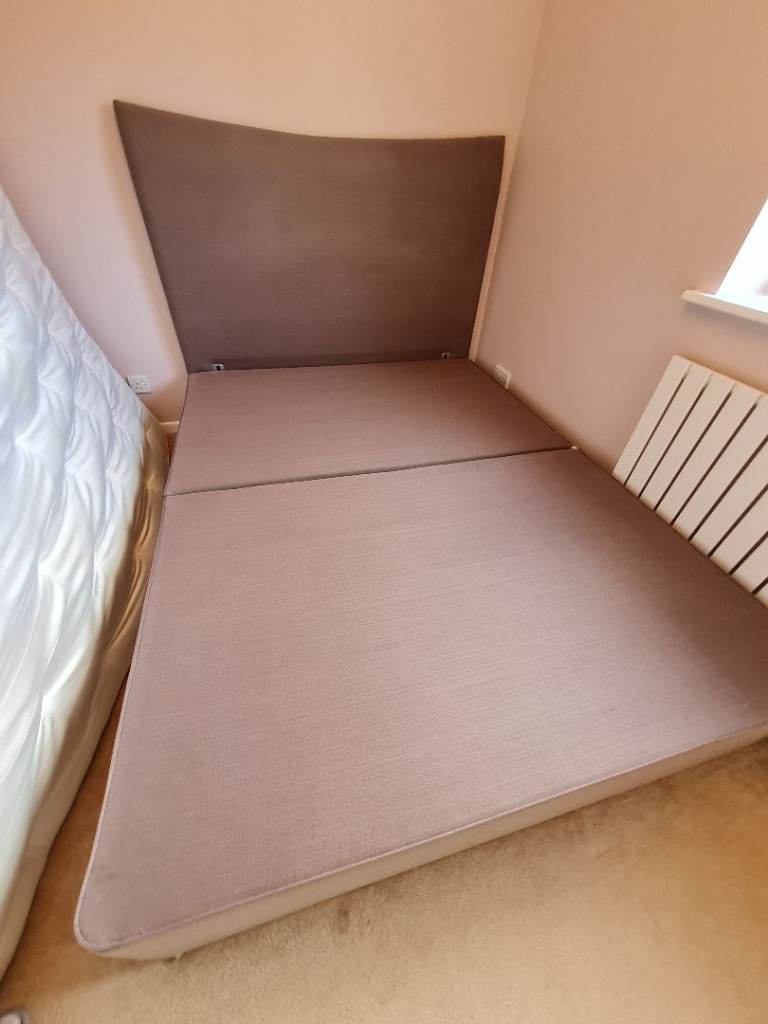 Free John Lewis Double Bed with fabric headboard and 4 under bed ...