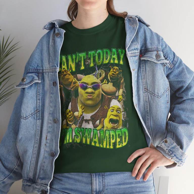 Funny Shrek Meme Shirt: Can't Today I'm Swamped | in Didsbury ...