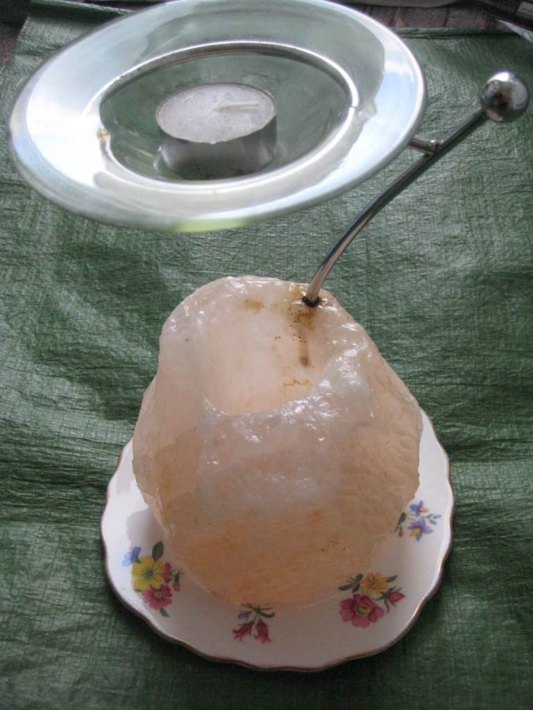 Himalayan Salt Lamp Oil Burner Tea Light Candle Holder with Dish for ...