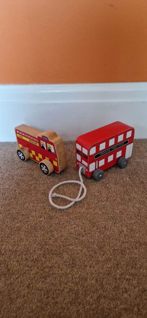 ORANGE TREE PULL ALONG WOODEN LONDON BUS AND LANKA KADE WOODEN FIRE ...