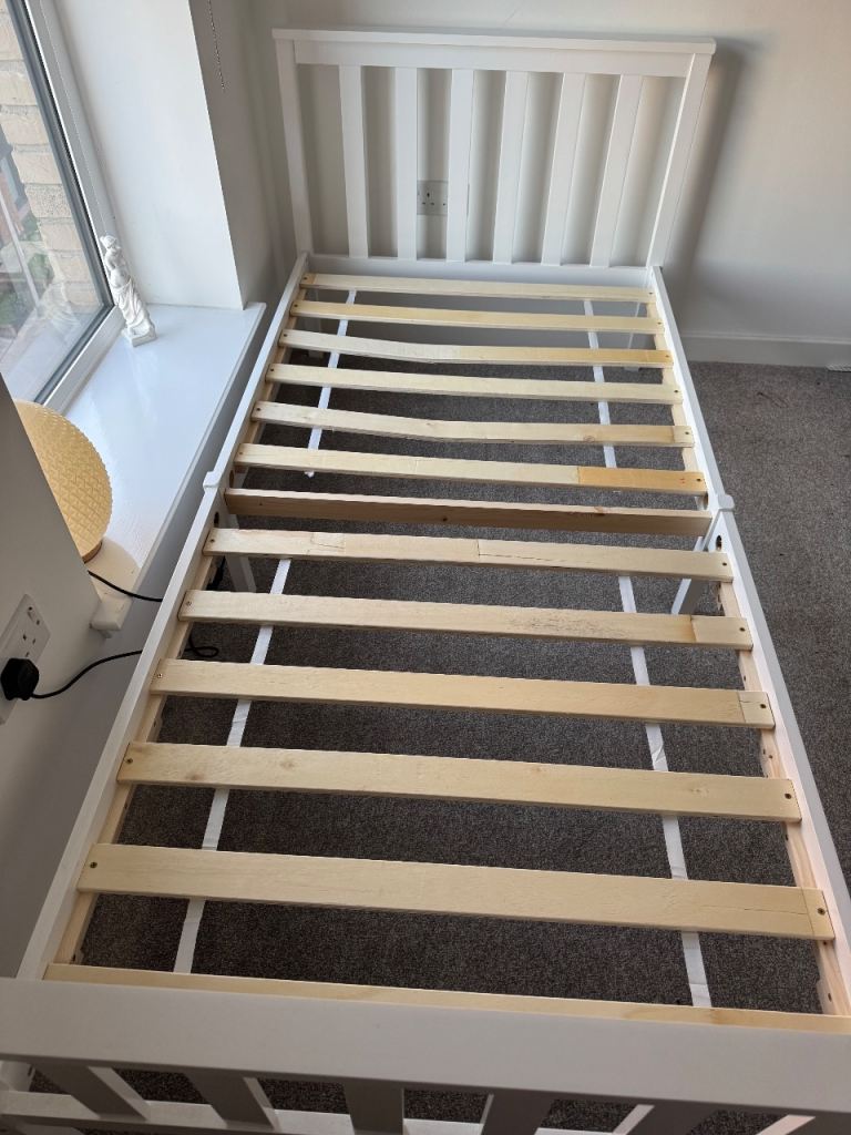 Single Solid Wood Bed Frame + Hybrid Memory Foam Mattress | in ...