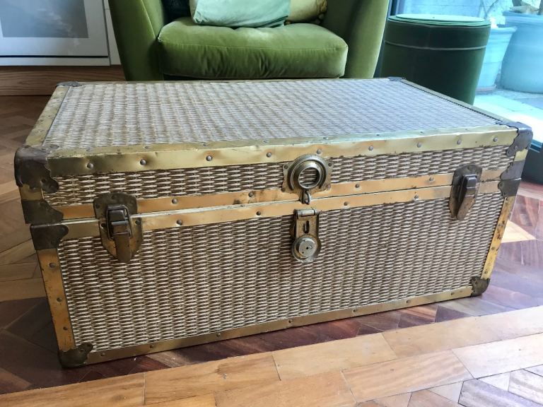 Classic Metallic Look Storage Trunk/ Coffee Table - 90 cm x 50 cm x 40 ...