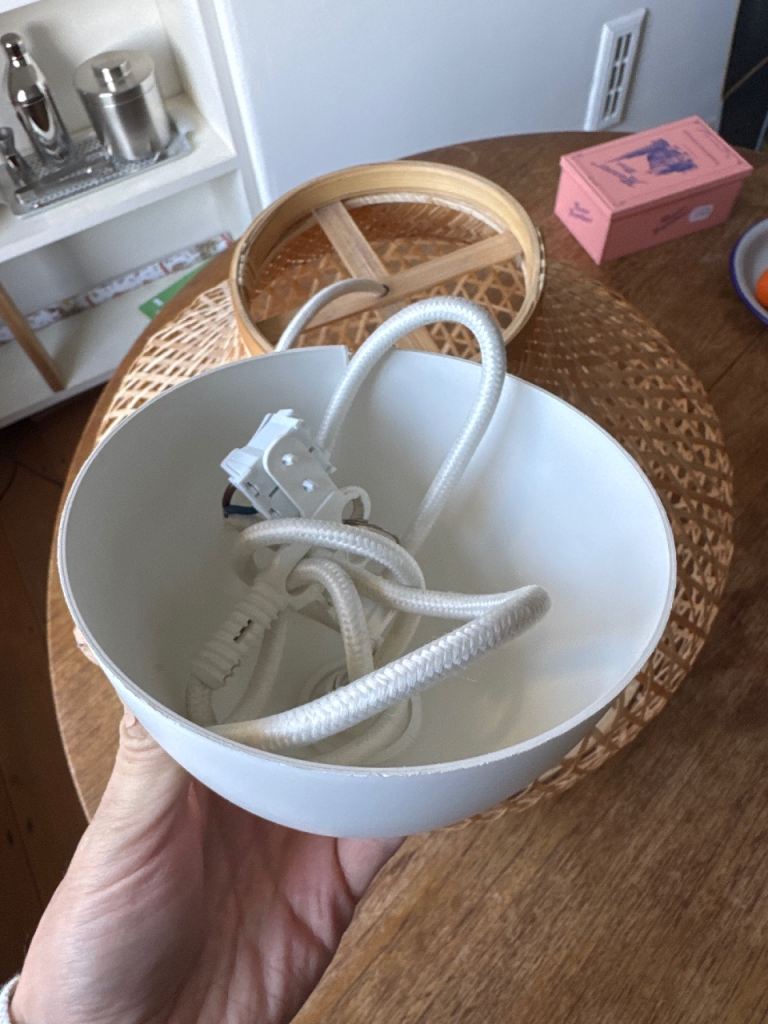 Rattan ceiling light fitting with eco bulb | in Hackney, London | Gumtree