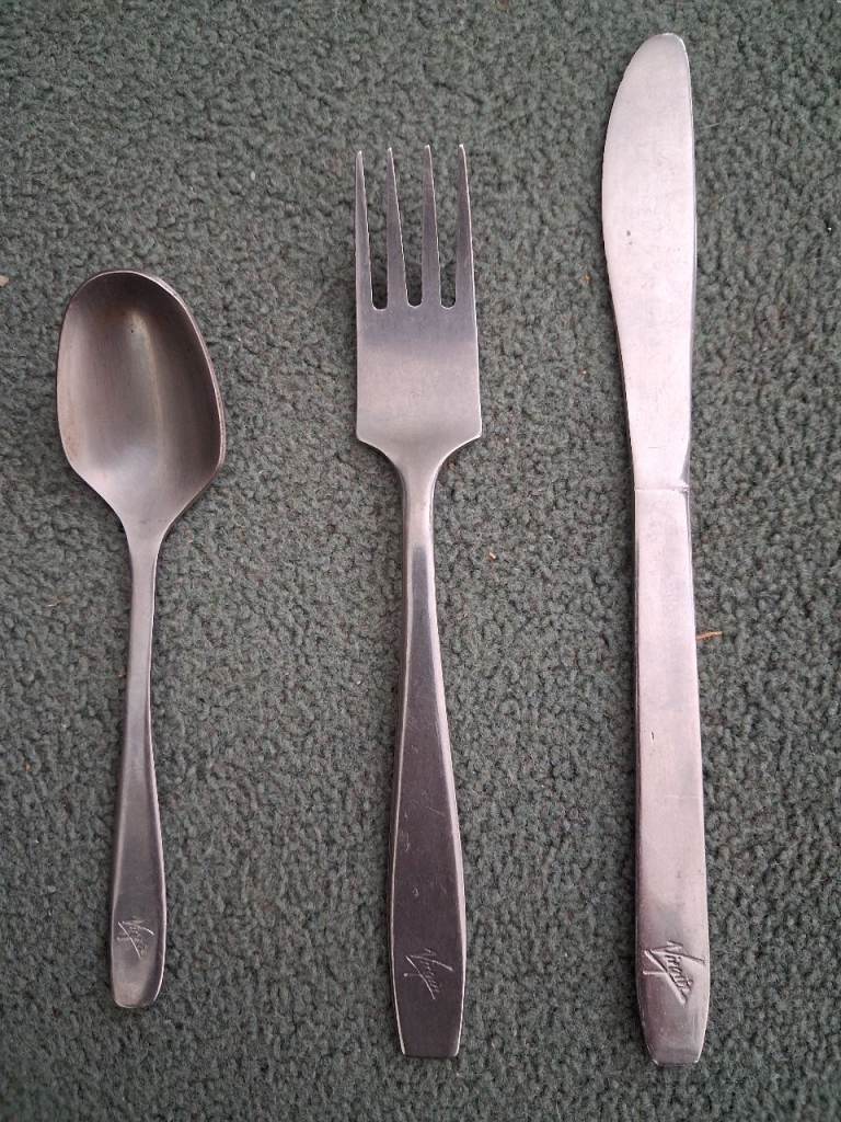 A 1990's Virgin Airways Cutlery Set - Knife, Fork and Teaspoon | in ...