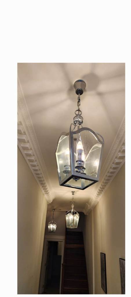 Art Deco style chrome and glass lantern pendant light | in West End ...