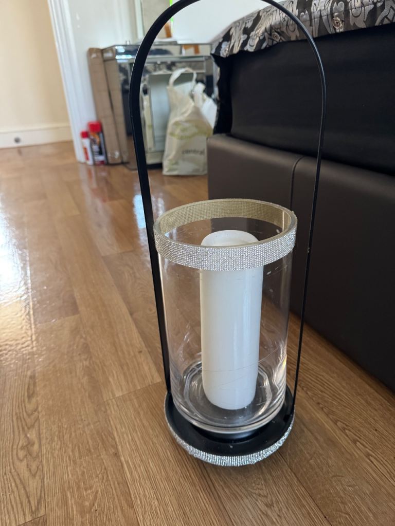 FREE Decorative Black Metal Lantern with Candle – Good Condition | in ...