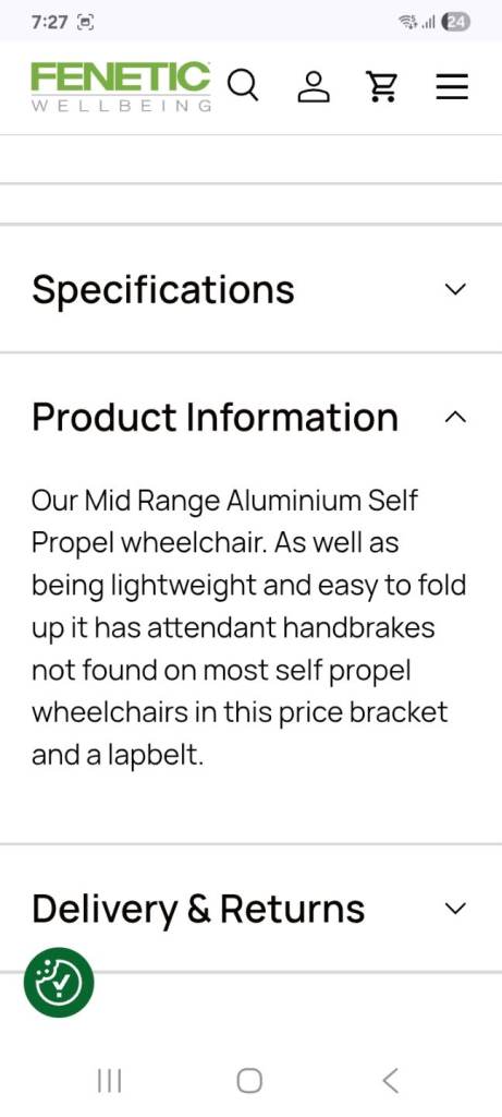 WHEELCHAIR NEW BOXED FENTIC ECSPO4 PAID£192 ALLOY FRAME FREE LOCAL ...