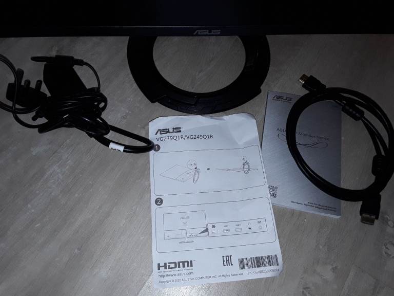 Asus 24" gaming monitor with power cable and hdmi cable - only a year ...