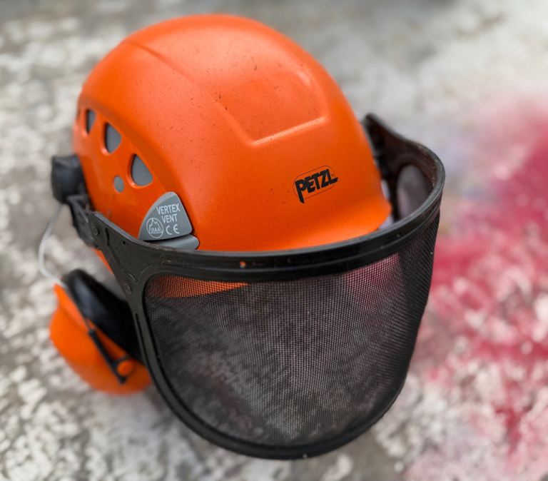 CHAINSAW / ARBORIST / TREE SURGEON HELMET, ORANGE.(PETZL VERTEX VENT ...