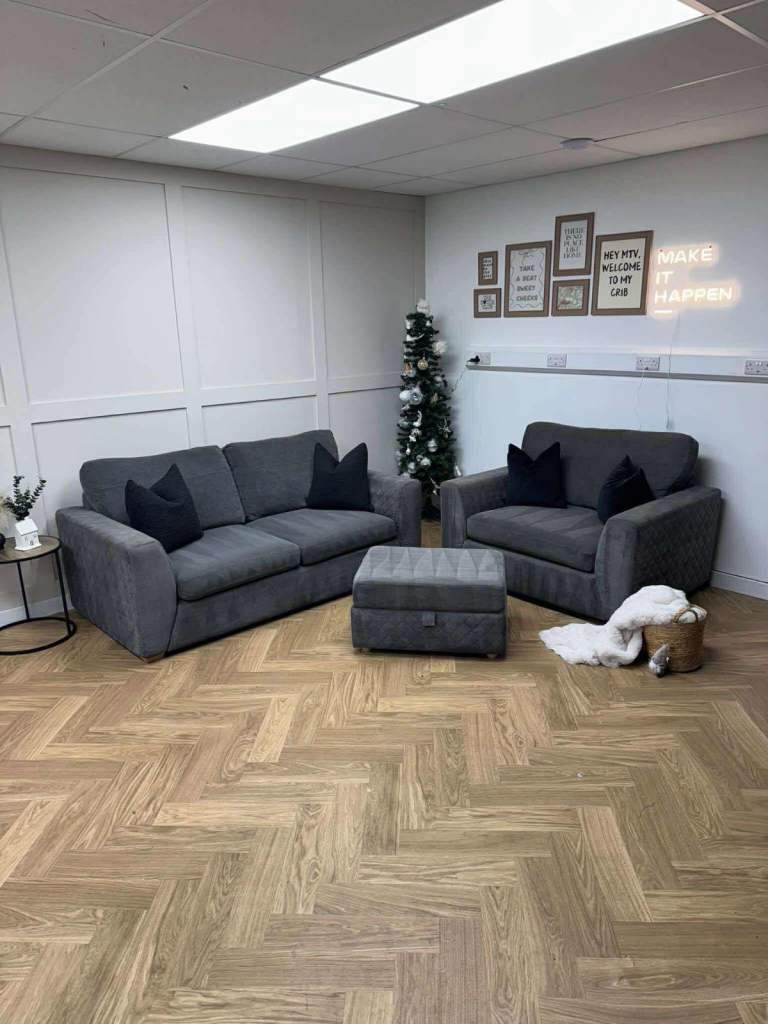 Graphite DFS Orka 3 Seater Sofa, Cuddler Sofa & Storage Footstool ...