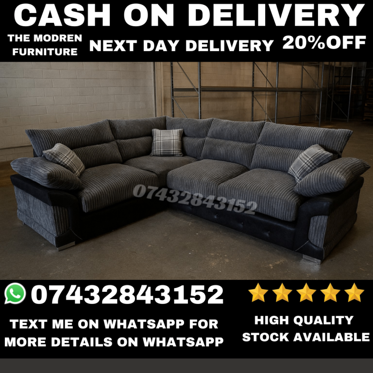 Logan Jumbo Cord & Leather Sofas: Luxury Comfort in Every Seat, £499.00 ...