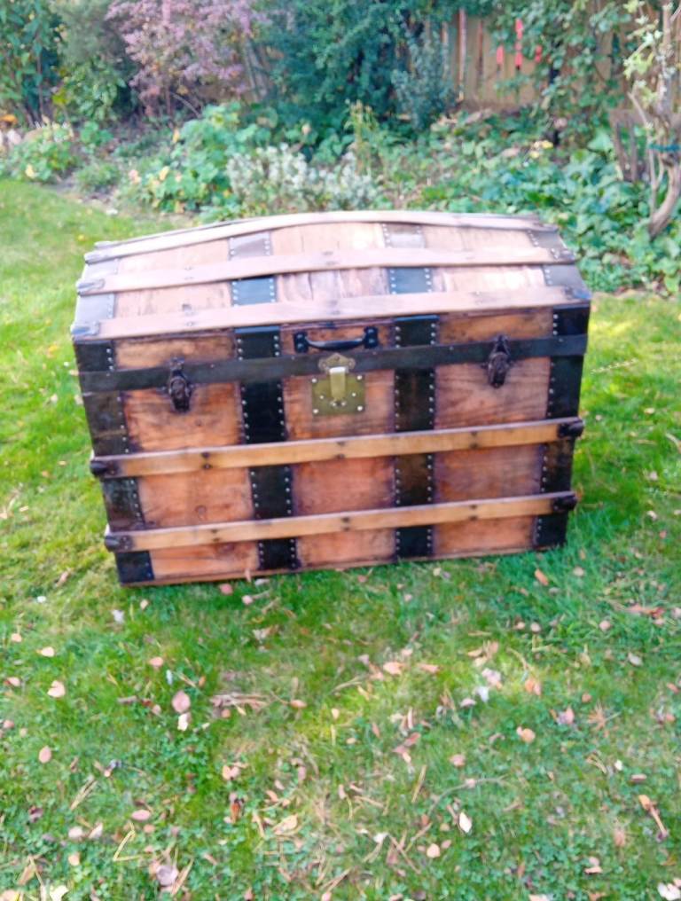 Antique steamer trunk travel chest, blanket box ottoman | in Forfar ...