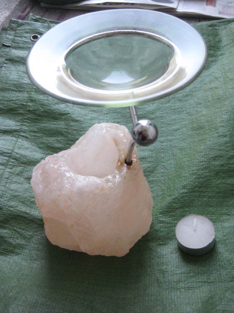 Himalayan Salt Lamp Oil Burner Tea Light Candle Holder with Dish for ...