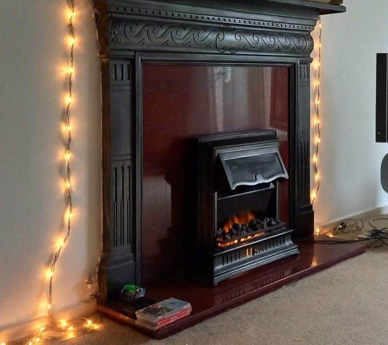 REDUCED - BLACK ELECTRIC FIRE FAN HEATER FREESTANDING COAL EFFECT | in ...