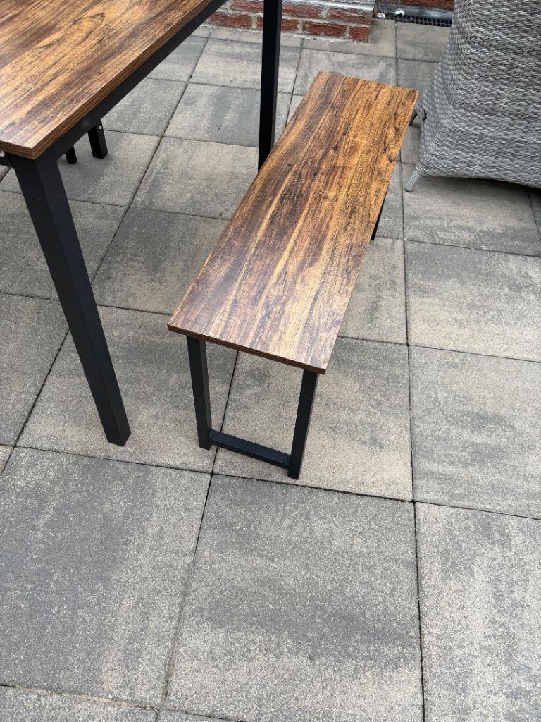 Modern Wooden Dining Table and Bench Set, £50.00 for Sale