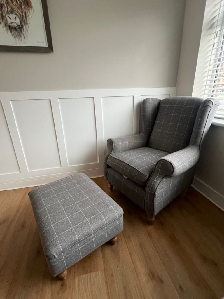 Next Grey Sherlock Chair & Foot Stool | in Whitwick, Leicestershire ...