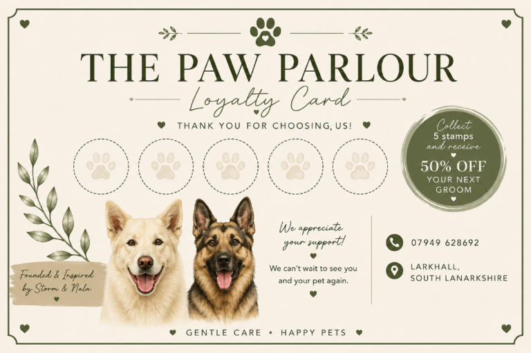 Paw Parlour Dog Grooming Salon - Established Business Logo, £35.00 for Sale