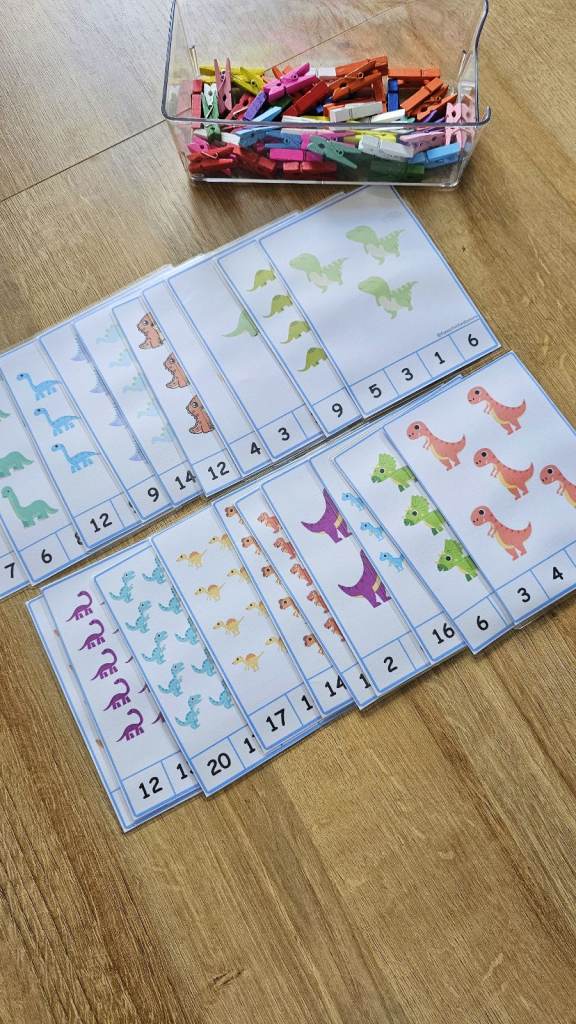 Dinosaurs count and clip cards, maths activity for kids | in Stockport ...