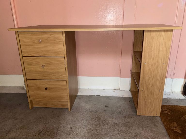 Argos Home Argos Home Malibu 3 Drawer Office Desk - Oak Effect | in ...