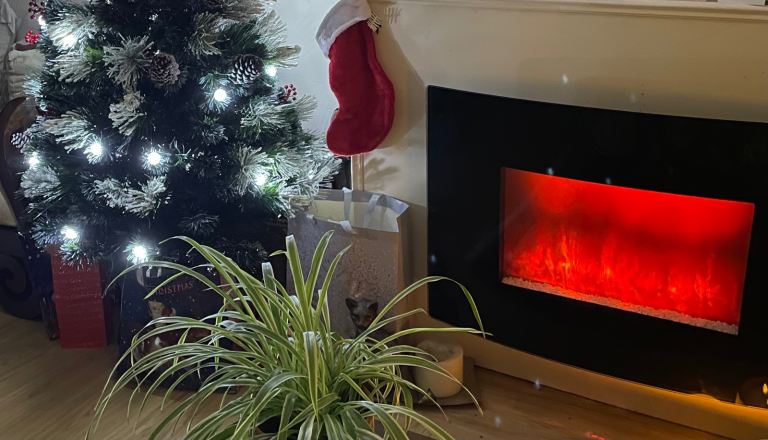 Black glass surround electric flame fire | in Ramsgate, Kent | Gumtree