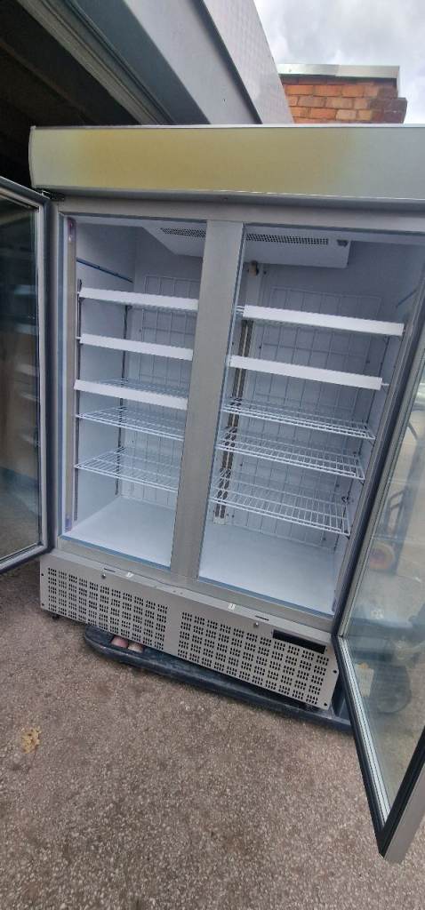 LOWE COMMERCIAL DOUBLE DOORS DISPLAY FREEZER WITH LED LIGHTS FULLY ...