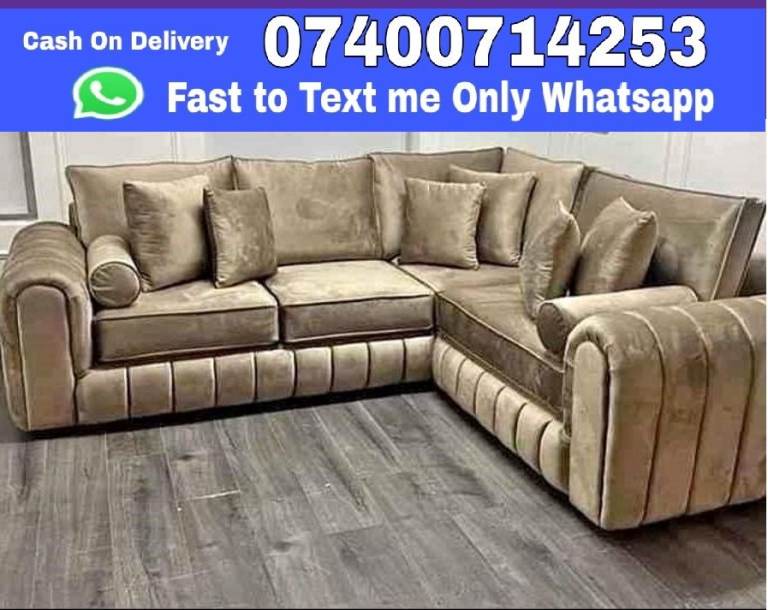 modern living room Elegant Fabric Corner Sofa 3+2 Sets – Stylish ...