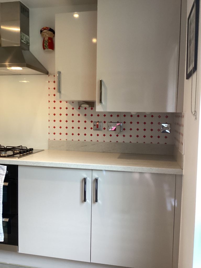 Modern beige Kitchen Units and Gas Hob, extractor fan - Good Condition ...