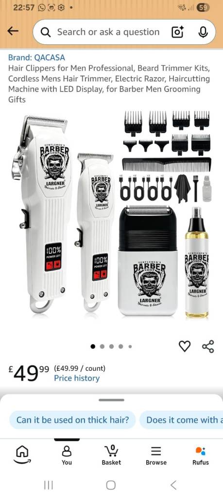 Mens grooming kit. Head Shaver and trimmer, foil shaver and nose ...