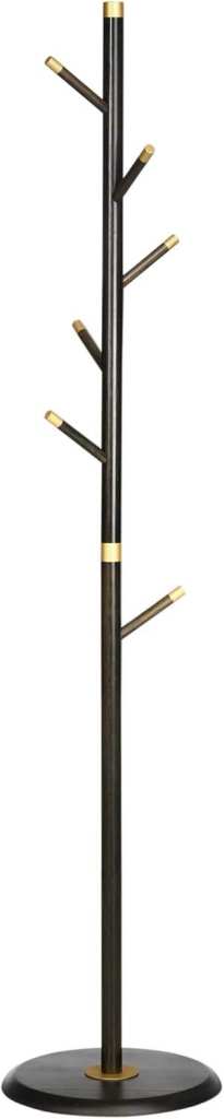 HOMCOM Coat Rack, Freestanding Coat Stand with 6 Hooks and Bamboo Frame ...