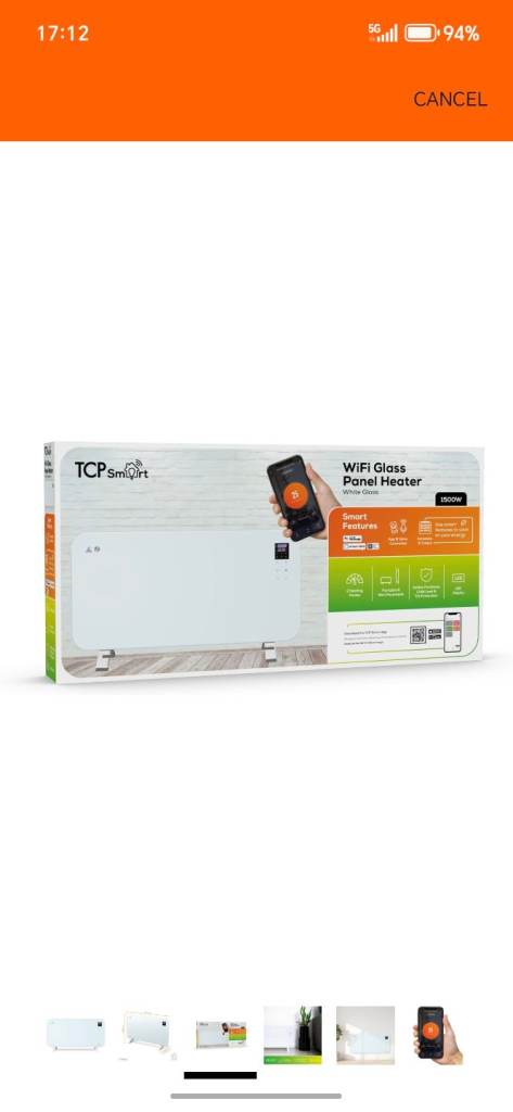 TCP Smart Glass Panel Heater White | in South Ockendon, Essex | Gumtree